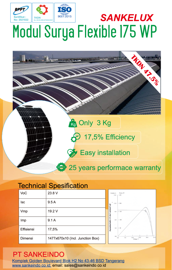 Solar Panel Flexible 175 WP ( Mono )